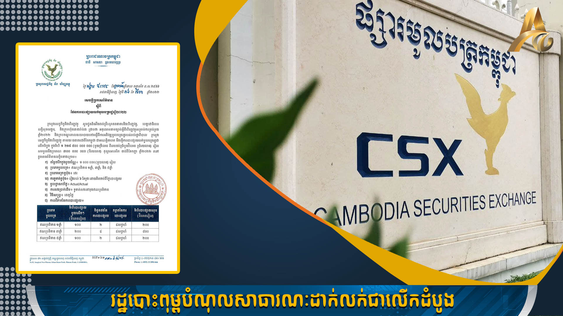 រដ្ឋបោះពុម្ពបំណុលសាធារណៈដាក់លក់ជាលើកដំបូង