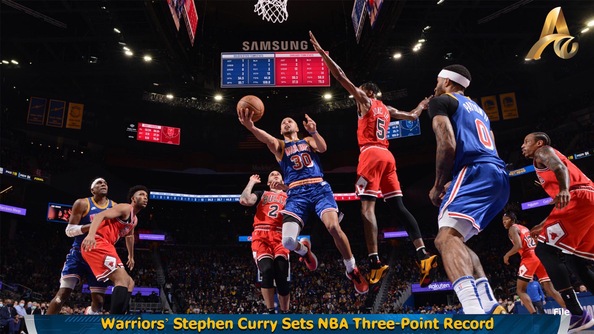 Warriors’ Stephen Curry Sets NBA Three-Point Record